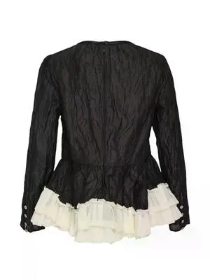 RENLI SU Crinkled-finish Ruffled Blouse