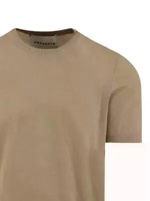 AMARANTO Fine-knit Short-sleeve Sweater - Neutrals