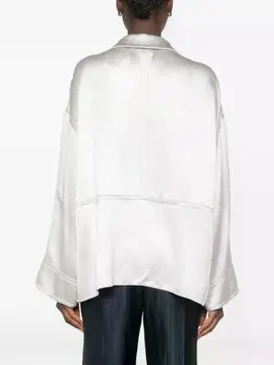 Giorgio Armani V-neck Long-sleeve Blouse With Satin Finish