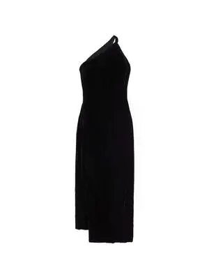Oscar De La Renta One-shoulder Cutout Midi Dress - Black