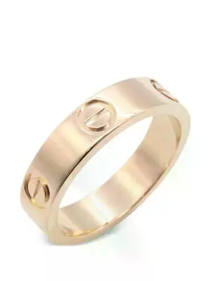 Cartier Cartier 18K Rose Gold Love Ring With Engraved Logo Motif Pink