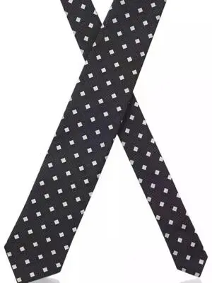 BOSS Geometric-pattern Tie - Blue