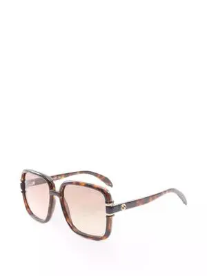 Gucci 2020s Square-frame Tortoiseshell-effect Sunglasses