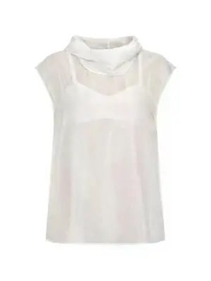 SANS FAFF Halo Cowl-neck Blouse - Neutrals