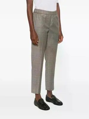 Peserico Check-pattern Tapered Leg Trousers