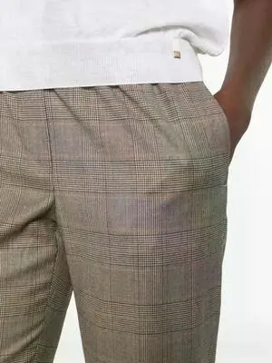 Peserico Check-pattern Tapered Leg Trousers