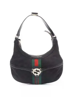 Gucci 2000s Interlocking G Gg Zip-fastening Shoulder Bag - Black