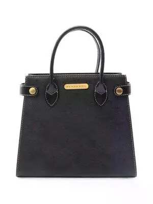 Burberry 2010s Logo-plaque Leather Tote Bag - Black