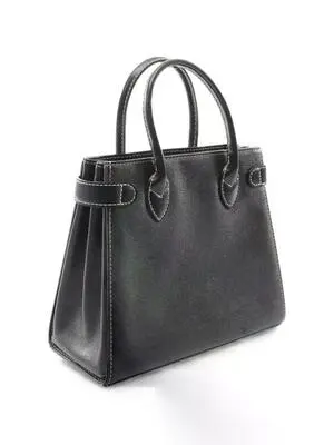 Burberry Logo Plaque Leather Tote Bag