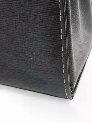 Burberry Logo Plaque Leather Tote Bag - Black