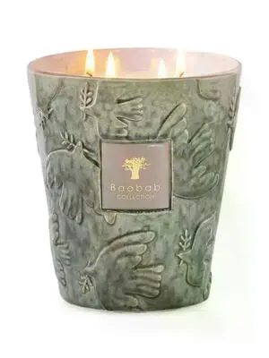 BAOBAB COLLECTION Colombe Embossed Dove-motif Candle - Green