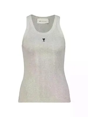 AMI Paris AMI Paris Ami De Coeur Ribbed Tank Top Grey