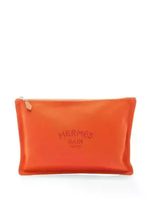 Hermès 2010s Yachting Gm Pouch - Orange