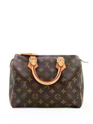 LOUIS VUITTON Speedy Handbag Monogram Canvas Satchel - Brown