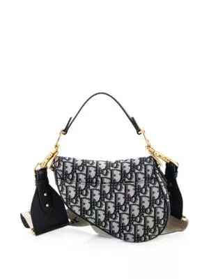 Dior Saddle Handbag With Strap Oblique Canvas Mini Shoulder Bag - Blue