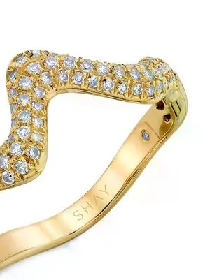 Shay Wave Diamond Ring In 18k Yellow