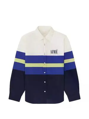 Aimé Leon Dore Colorblock Logo-print Shirt - Blue