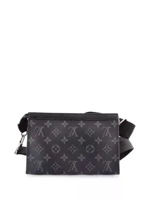 LOUIS VUITTON Gaston Wearable Wallet Monogram Eclipse Canvas Crossbody Bag - Black