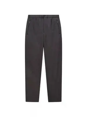 Emporio Armani Elasticated-waistband Straight-leg Trousers - Grey