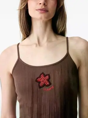 MC2 SAINT BARTH Zaira Beaded-starfish-patch Ribbed Top