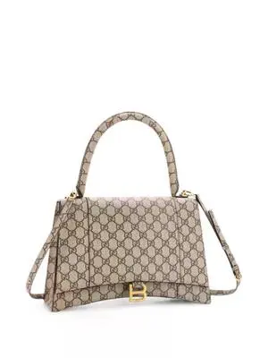 Gucci The Hacker Project Hourglass Top Handle Bag Gg Coated Canvas Medium Shoulder Bag - Brown