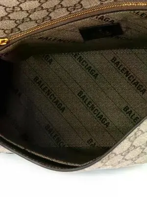 Gucci The Hacker Project Hourglass Top Handle Bag Gg Coated Canvas Medium Shoulder Bag - Brown