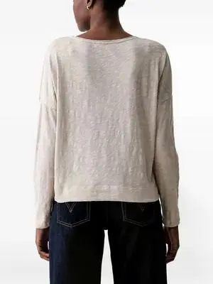 Marc O'polo Long Sleeve T-shirt With Slub Texture - Neutrals