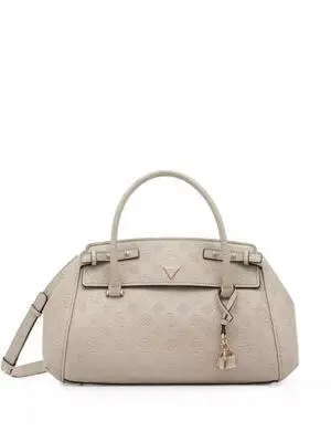 Guess Logo-embossed Padlock-detail Shoulder Bag - Neutrals