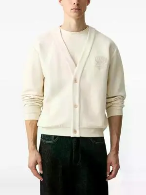Guess Embroidered Logo Cardigan - Neutrals