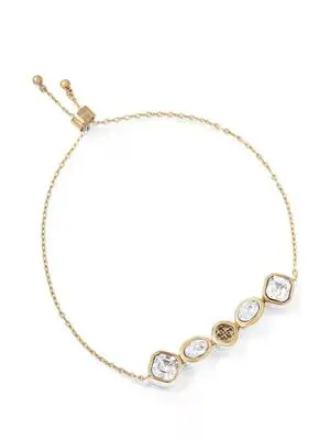 Guess Crystal-embellished 4g Logo Bracelet - Gold