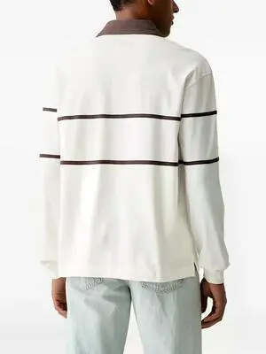 Guess Striped Embroidered-logo Polo Shirt