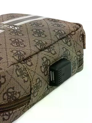 Guess Monogram-print Striped Tech Bag