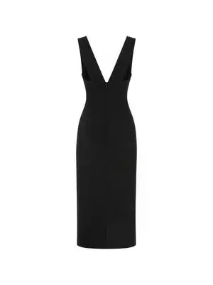 Victoria Beckham Bonded Crepe Midi Dress