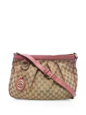 Gucci Sukey Monogram Gg Shoulder Bag - Neutrals