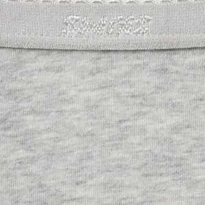 SKIMS Logo Picot String Bikini | Grey | | Lightweight Cotton - Light Heather Grey
