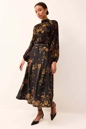 MARIE OLIVER Faith Midi Skirt In Print
