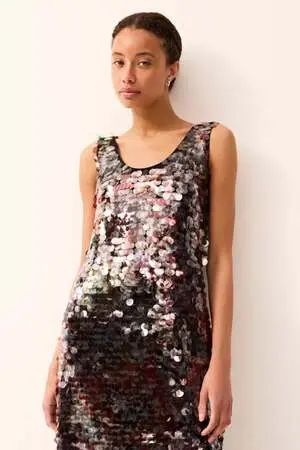 MARIE OLIVER Olympia Sequin Floral Midi Dress