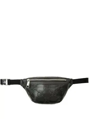 Gucci 2016-2026 Gg Embossed Perforated Leather Belt Bag - Black