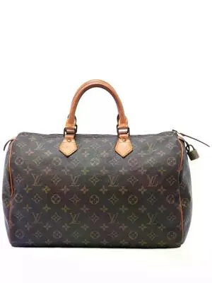 LOUIS VUITTON 1985 Monogram Speedy 35 Boston Bag - Brown