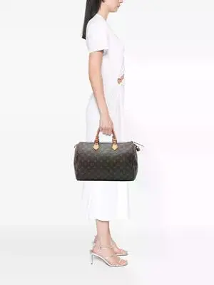 LOUIS VUITTON Monogram Speedy 35 Boston Bag - Brown