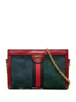 Gucci 2000-2015 Small Suede Web Ophidia Chain Crossbody Bag - Blue