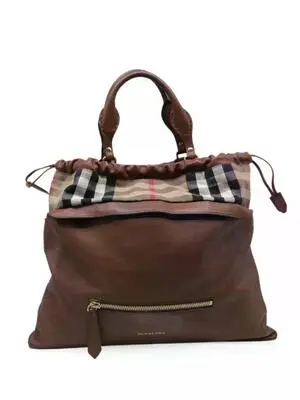 Burberry Big Crush Leather Tote Bag - Brown