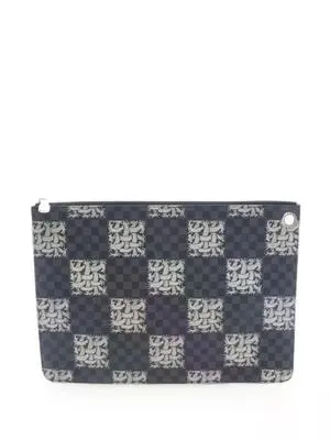LOUIS VUITTON 2015 Damier Graphite Christopher Nemeth Clutch Bag