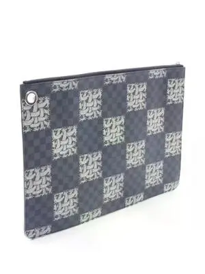 LOUIS VUITTON 2015 Damier Graphite Christopher Nemeth Clutch Bag
