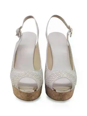 JIMMY CHOO Slingback Peep-toe Wedge Sandals