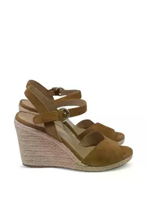 Prada Wedge Espadrille Sandals - Brown