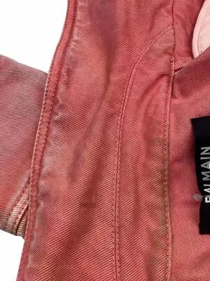 Balmain Belted Cropped Denim Jacket
