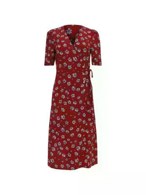 Rouje Floral-print Wrap Dress - Red