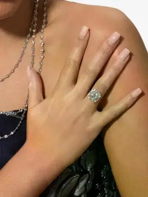 FANTASIA BY DESERIO Halo Ring With Cushion-cut Cubic Zirconia