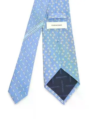 FERRAGAMO Sailboat-print Tie